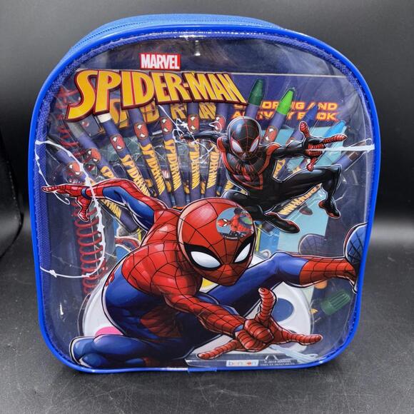 Marvel | Accessories | Bendon Marvel Spiderman Blue Backpackcoloring ...